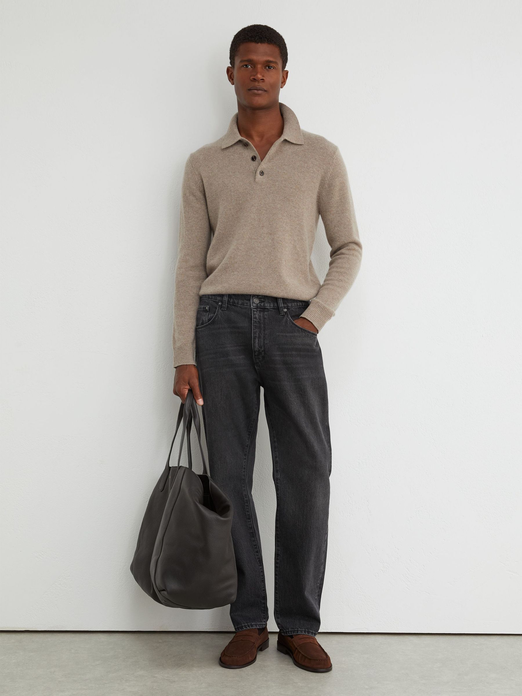 REISS Reiss Relaxed Straight-Leg Stonewashed Jeans